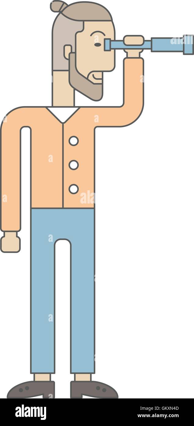 Businessman using binocular Stock Vector Images - Alamy