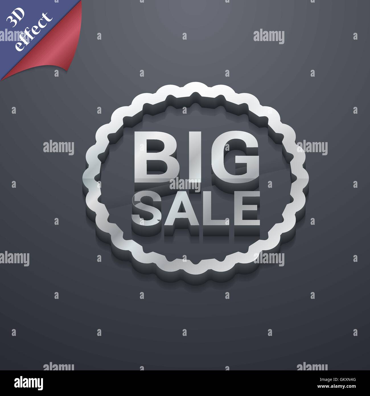 Big sale icon symbol. 3D style. Trendy, modern design with space for ...
