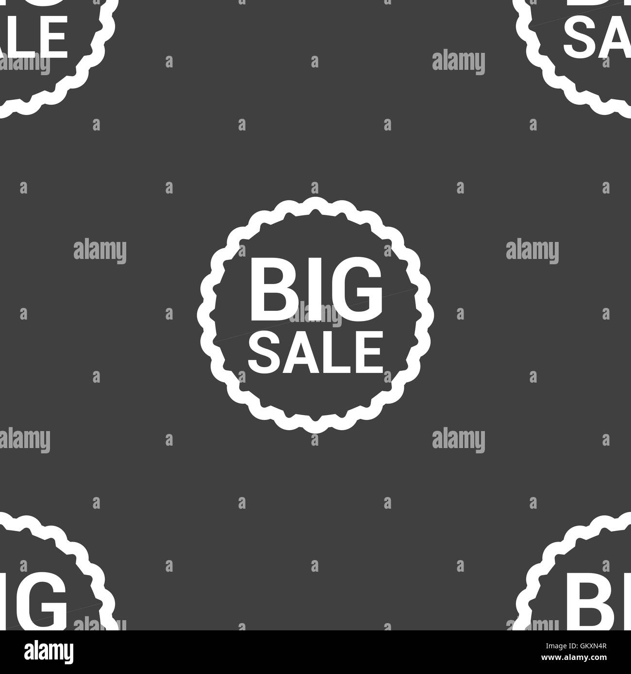Big sale icon sign. Seamless pattern on a gray background. Vector Stock ...