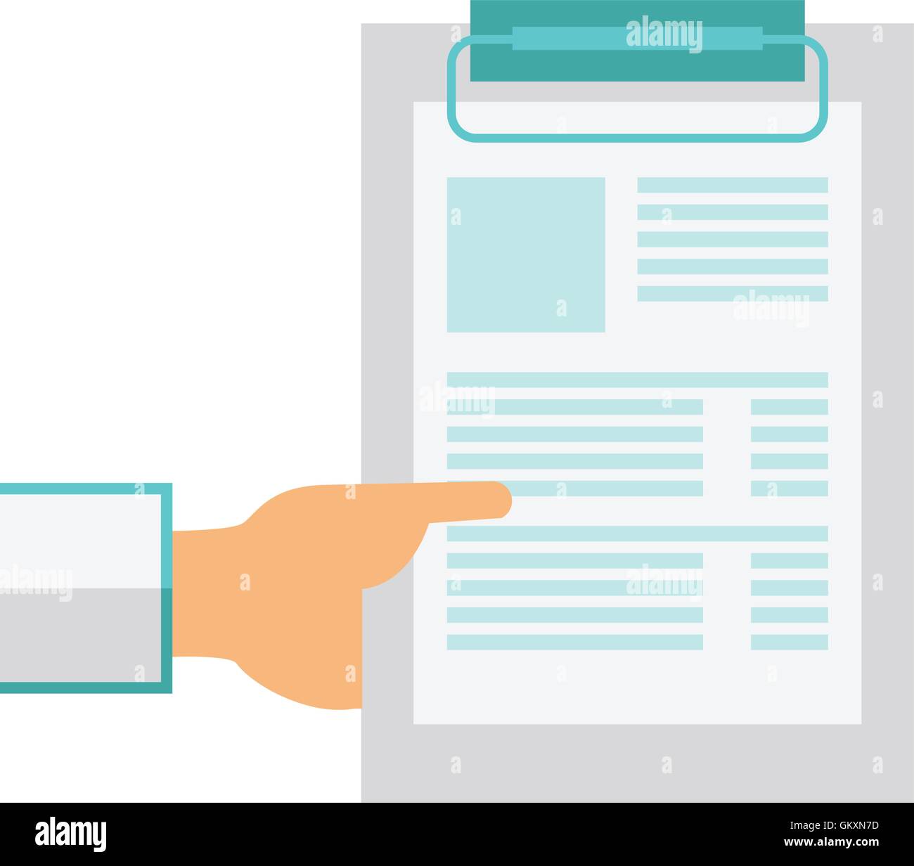 Hand holding clipboard with blank sheet of paper Stock Vector Image ...