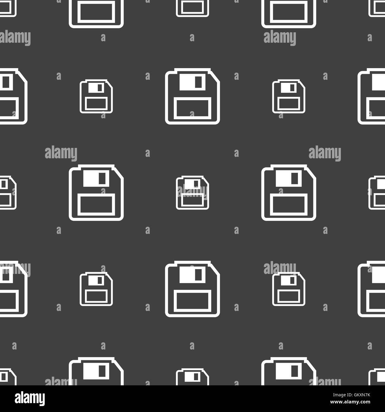 floppy disk icon sign. Seamless pattern on a gray background. Vector ...