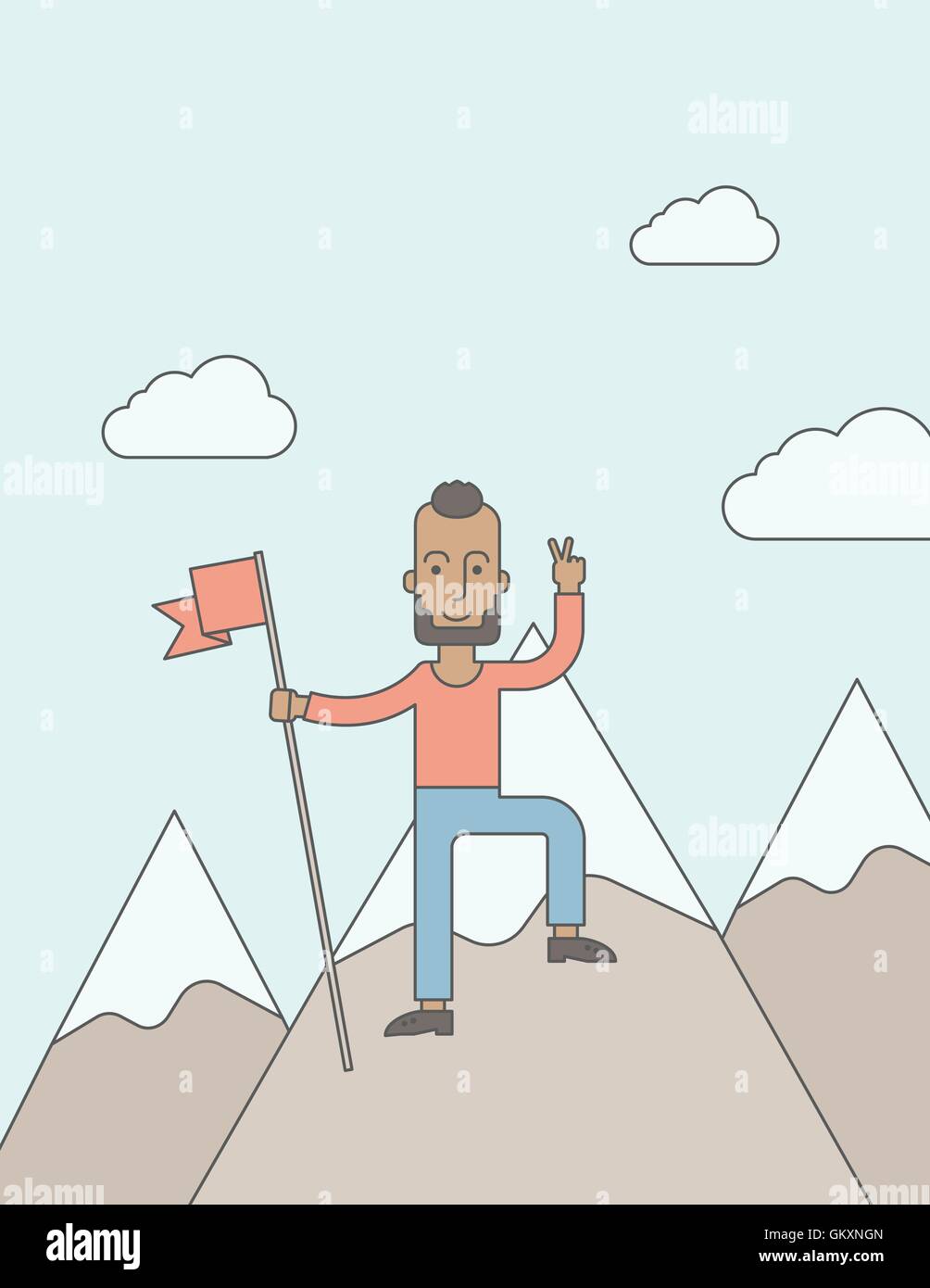 Red flag on top Stock Vector Images - Alamy