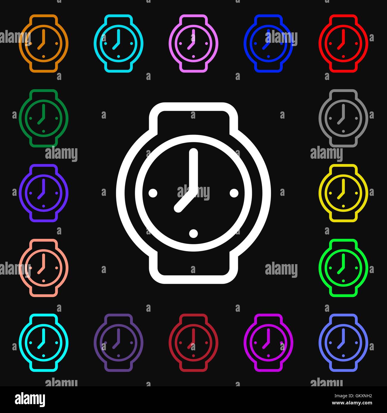 watches icon sign. Lots of colorful symbols for your design. Vector ...