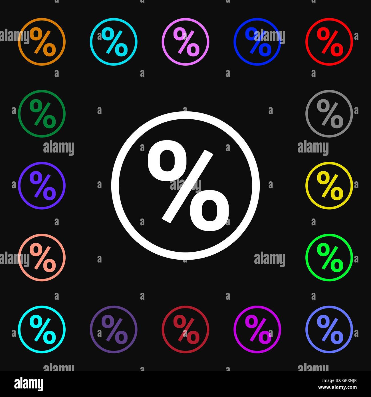 percentage discount icon sign. Lots of colorful symbols for your design ...