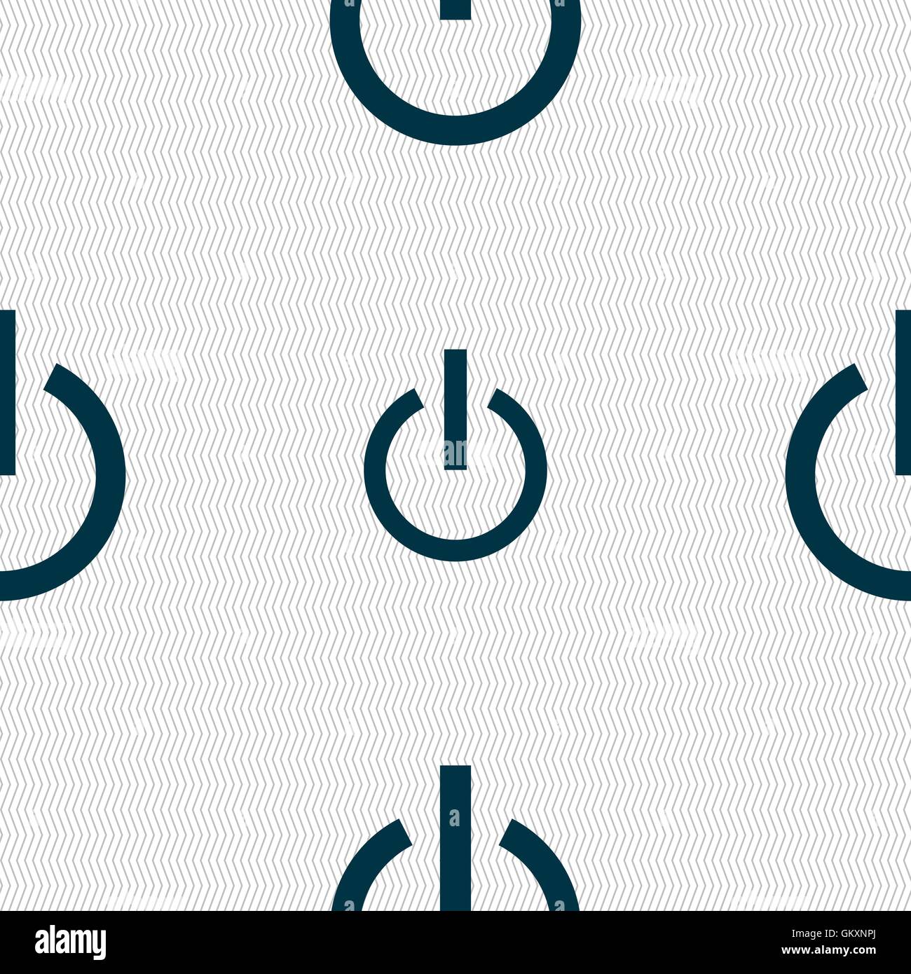 Power icon sign. Seamless pattern with geometric texture. Vector Stock ...