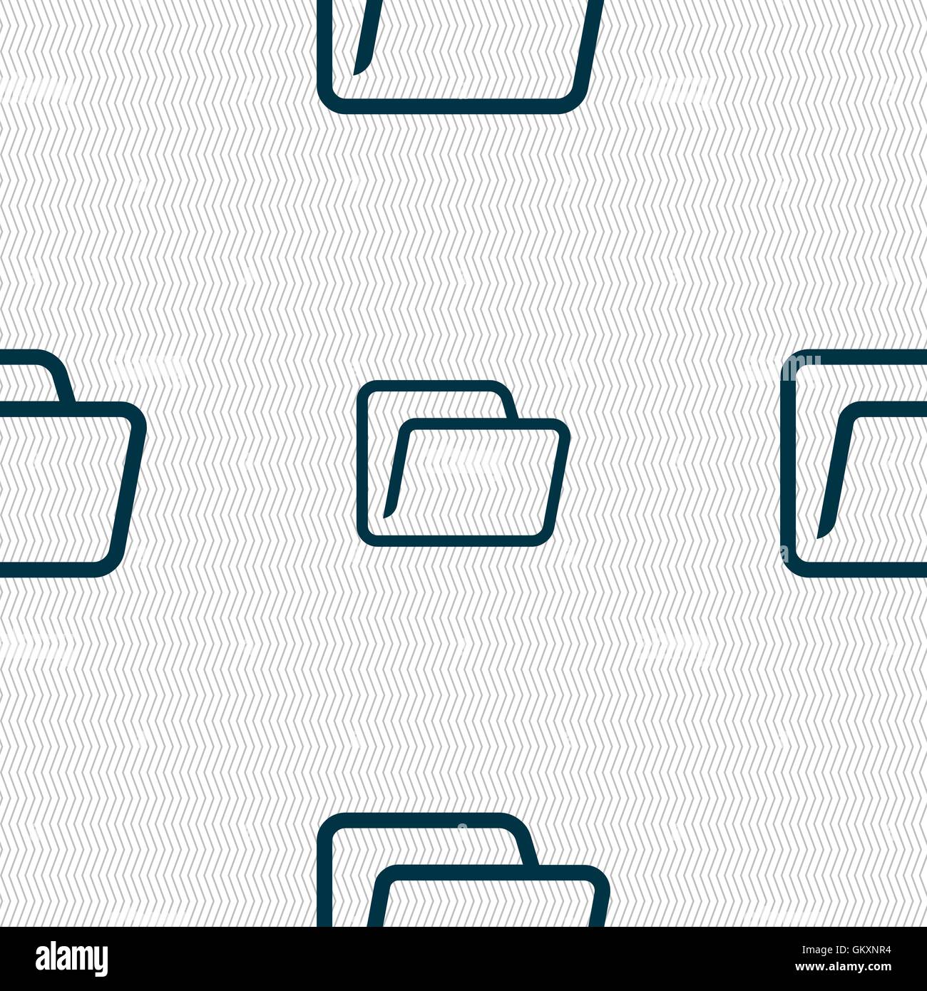 Folder icon sign. Seamless pattern with geometric texture. Vector Stock ...