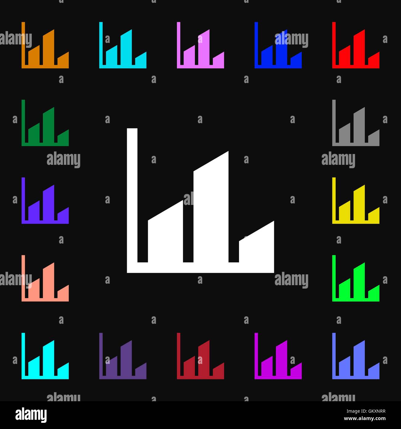 Chart icon sign. Lots of colorful symbols for your design. Vector Stock ...