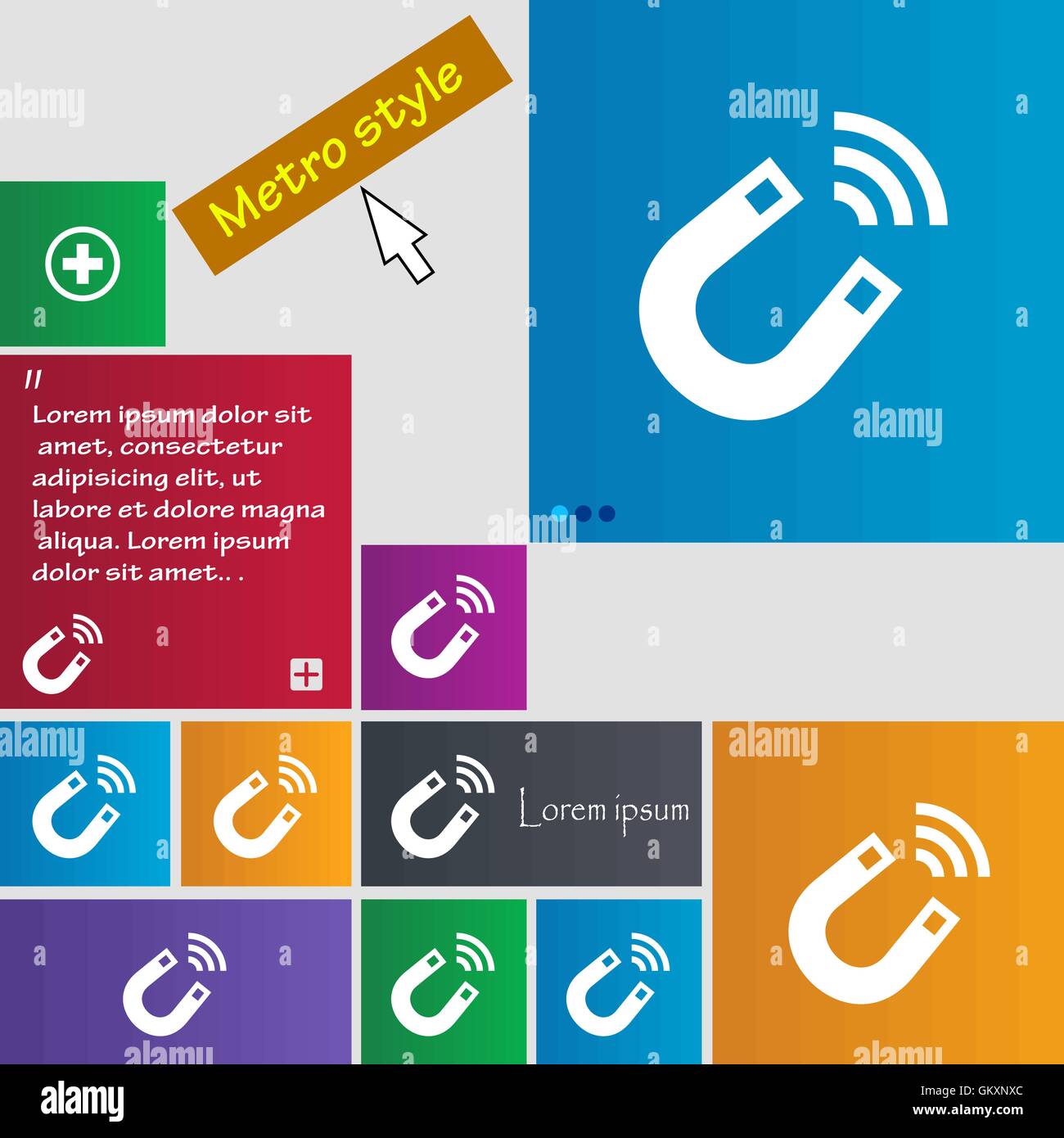 Magnet icon sign. buttons. Modern interface website buttons with cursor ...