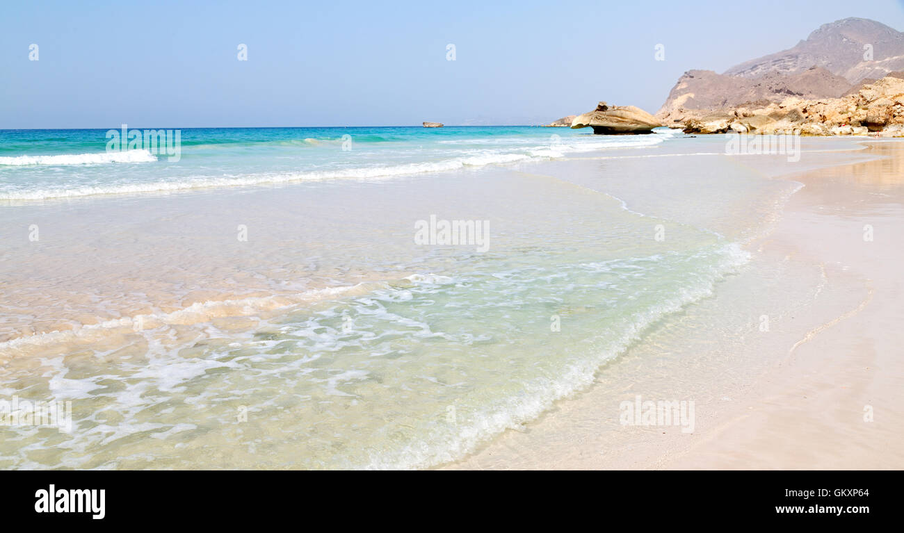 relax near sky in oman coastline sea ocean gulf rock and beach Stock ...
