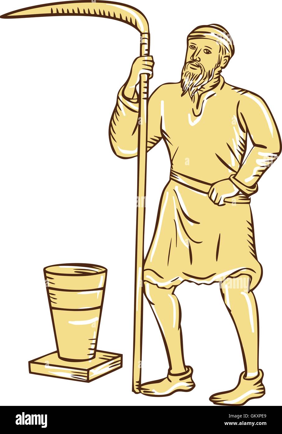 Medieval man engraved Stock Vector Images - Alamy