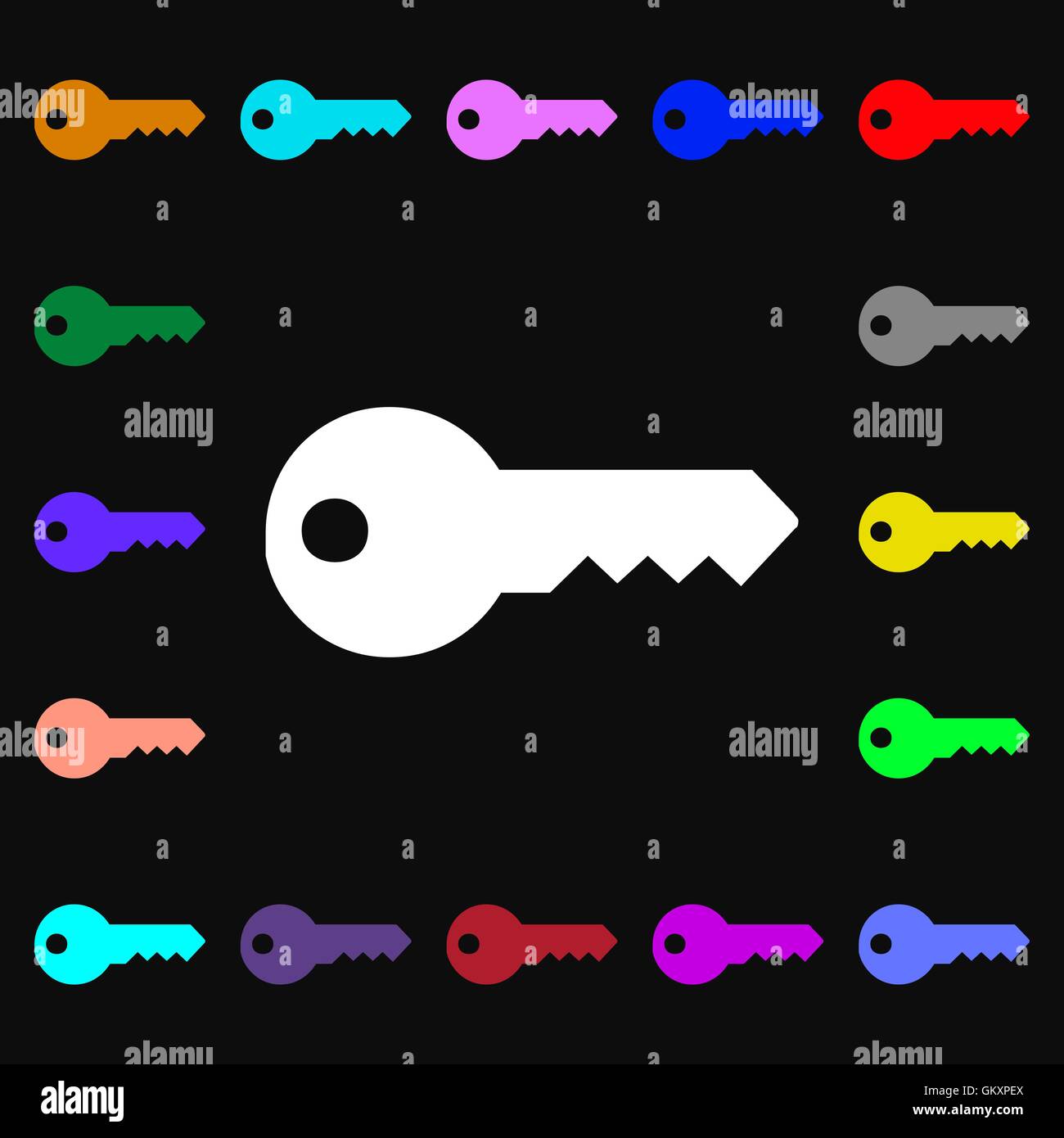 key iconi sign. Lots of colorful symbols for your design. Vector Stock ...