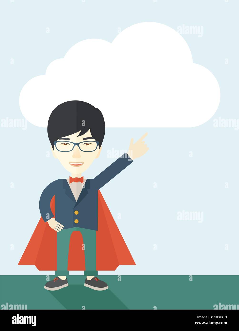 Hero chinese man pointing up high to the sky Stock Vector Image & Art ...