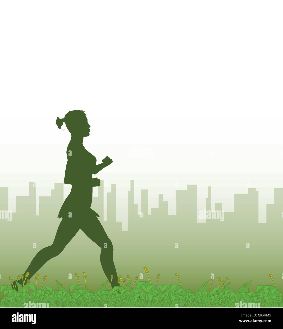 Female keeping fit Stock Vector Images - Alamy