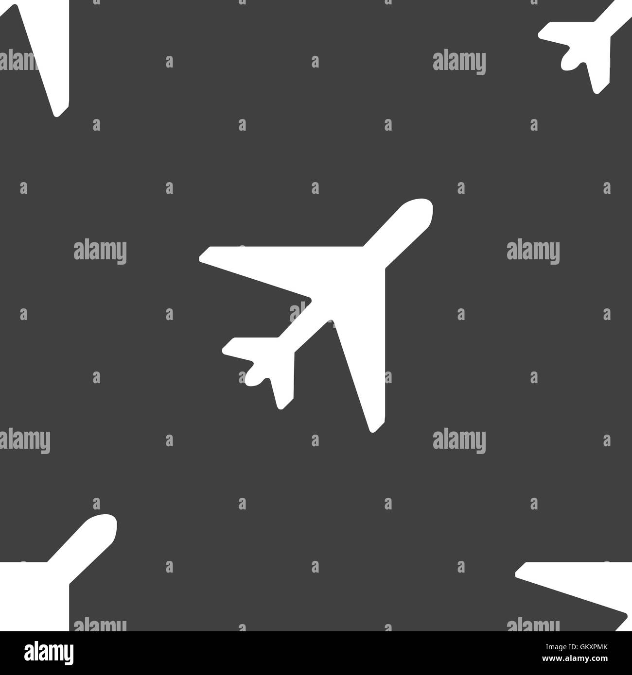 airplane icon sign. Seamless pattern on a gray background. Vector Stock ...