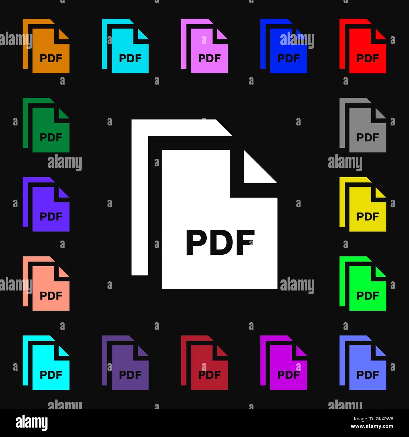 file PDF icon sign. Lots of colorful symbols for your design. Vector ...