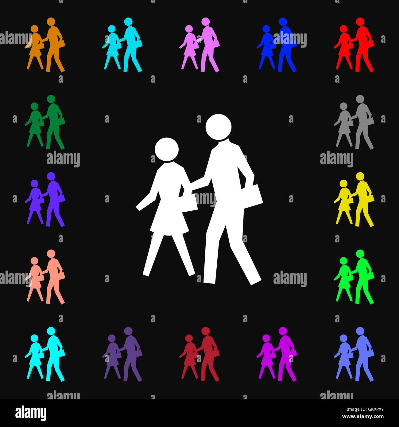 Pedestrian Walking Symbols Symbol Stock Photos & Pedestrian Walking ...