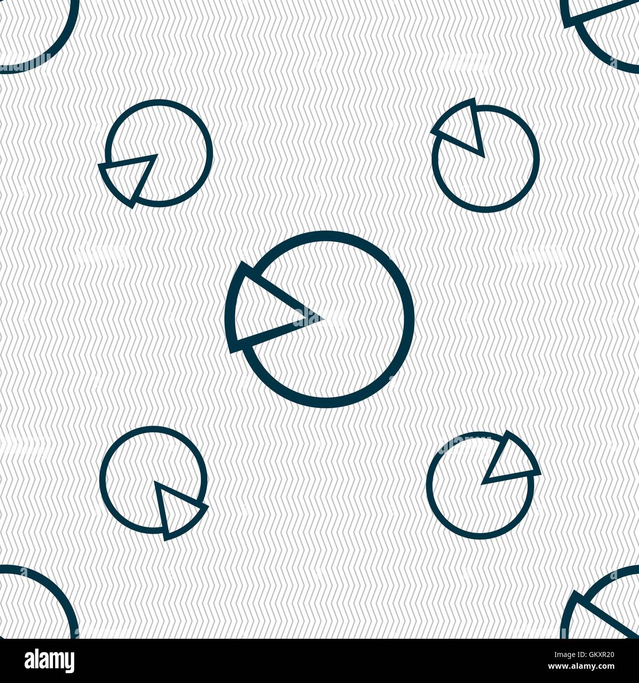 Pie chart graph icon sign. Seamless pattern with geometric texture ...