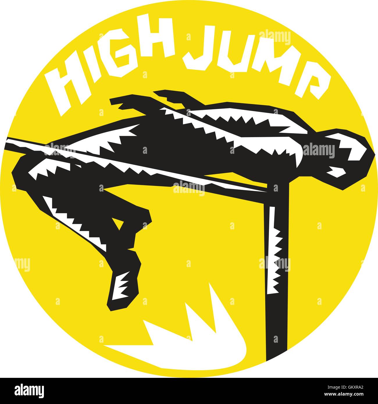 Track and Field Athlete High Jump Woodcut Stock Vector Image & Art - Alamy