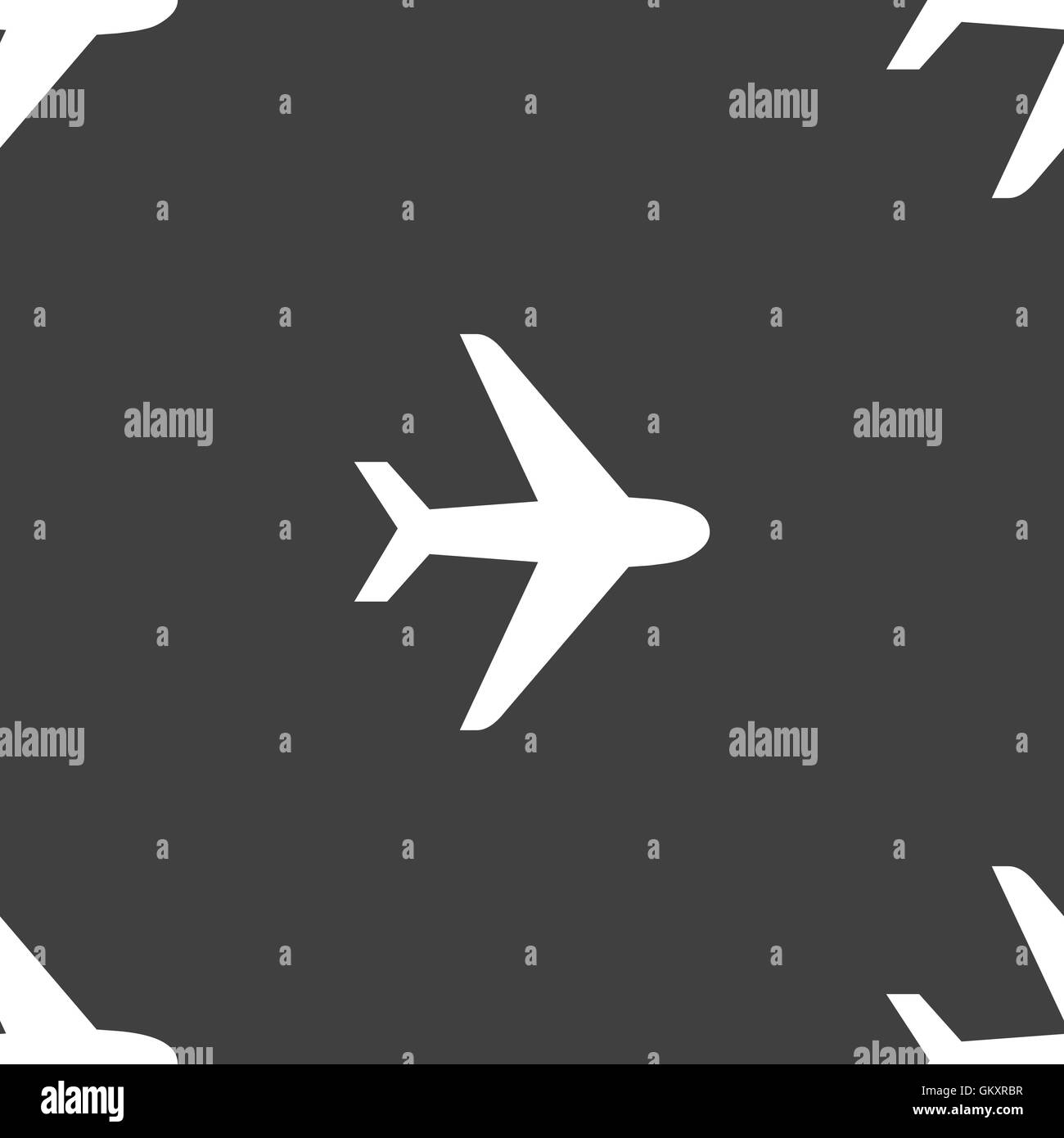 Plane icon sign. Seamless pattern on a gray background. Vector Stock ...