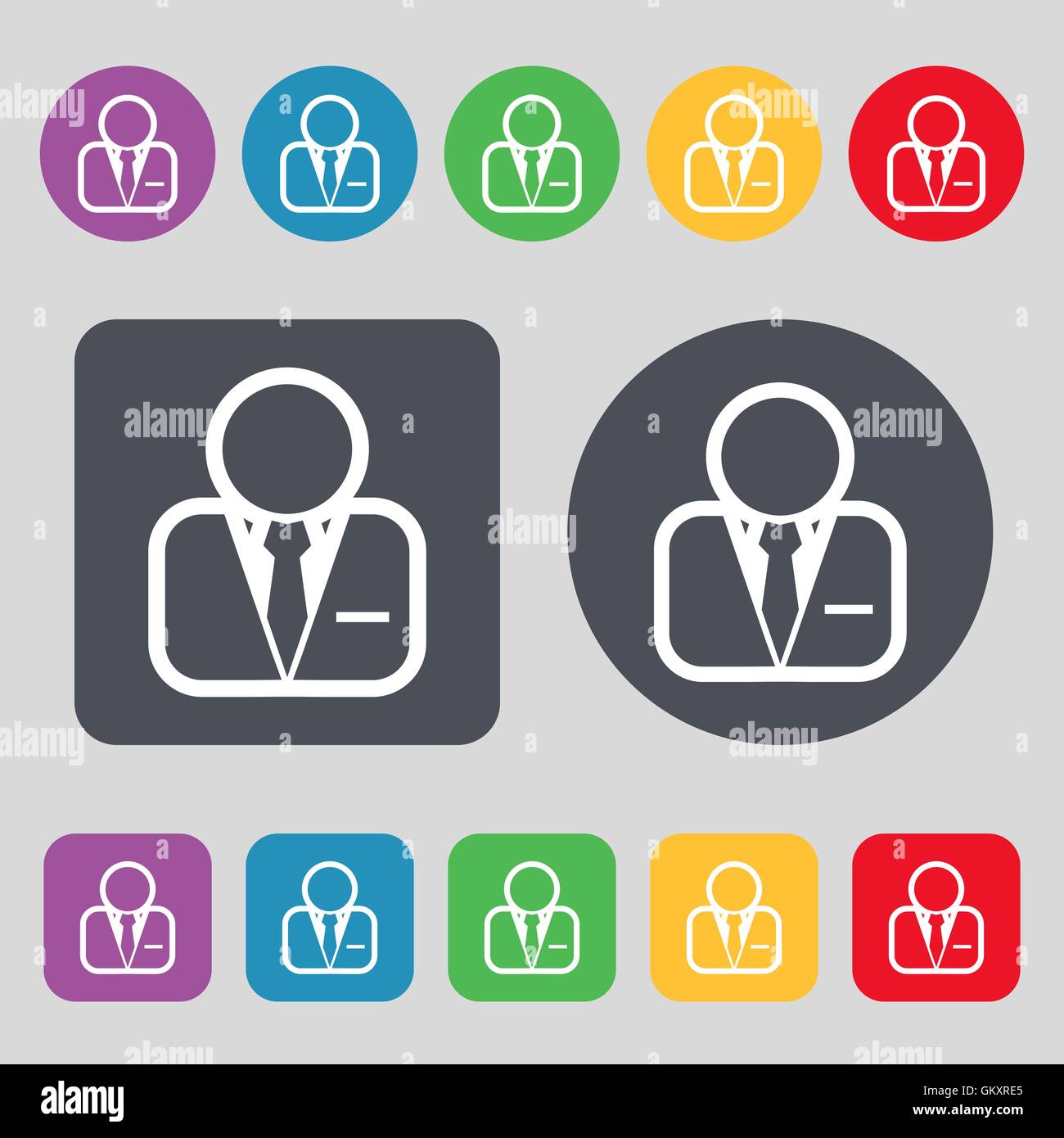 Avatar icon sign. A set of 12 colored buttons. Flat design. Vector ...