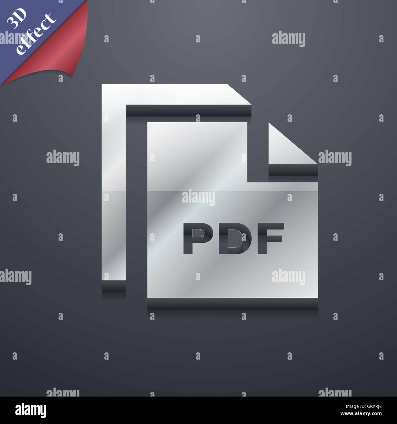 file PDF icon symbol. 3D style. Trendy, modern design with space for ...