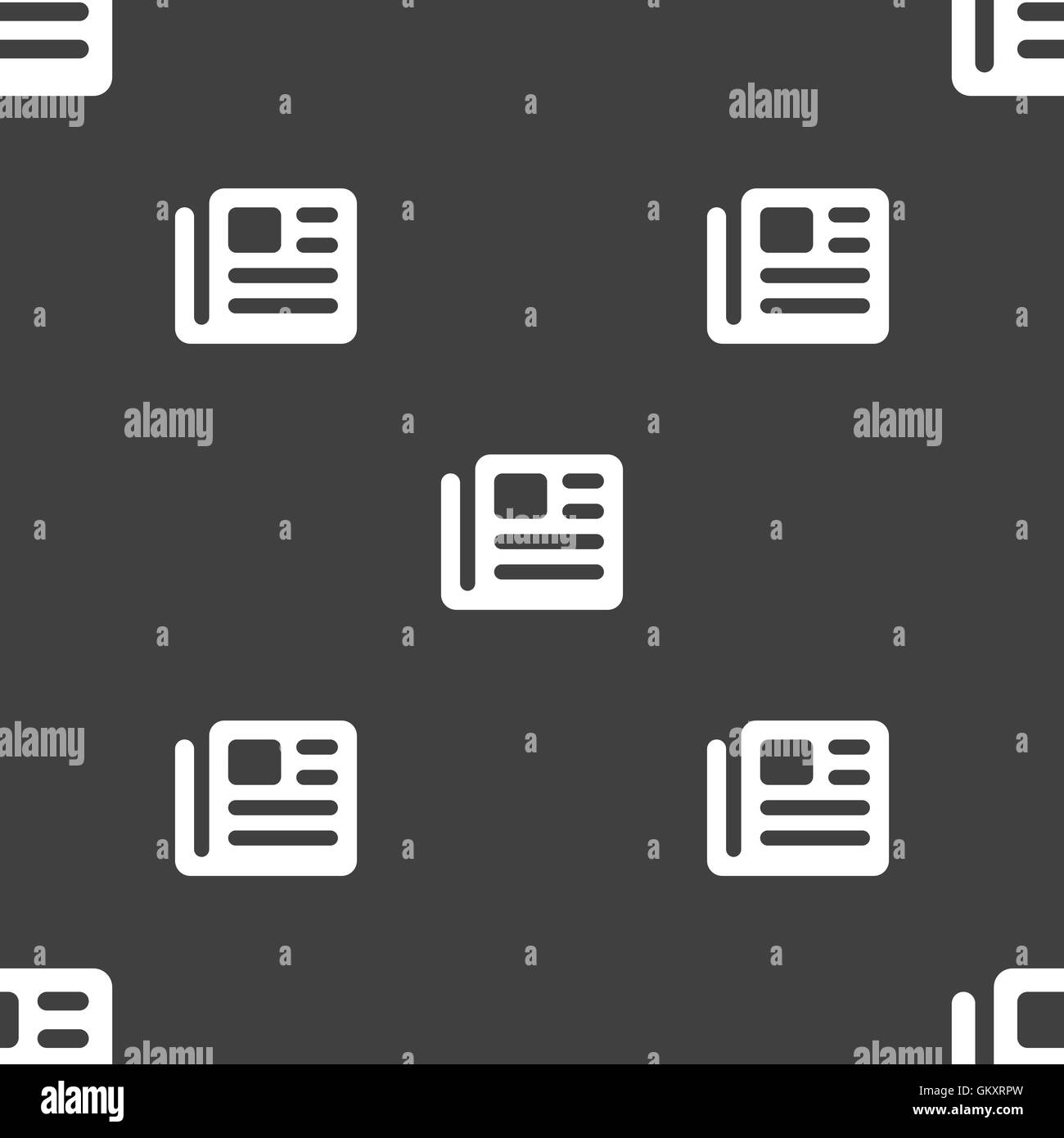 book, newspaper icon sign. Seamless pattern on a gray background ...