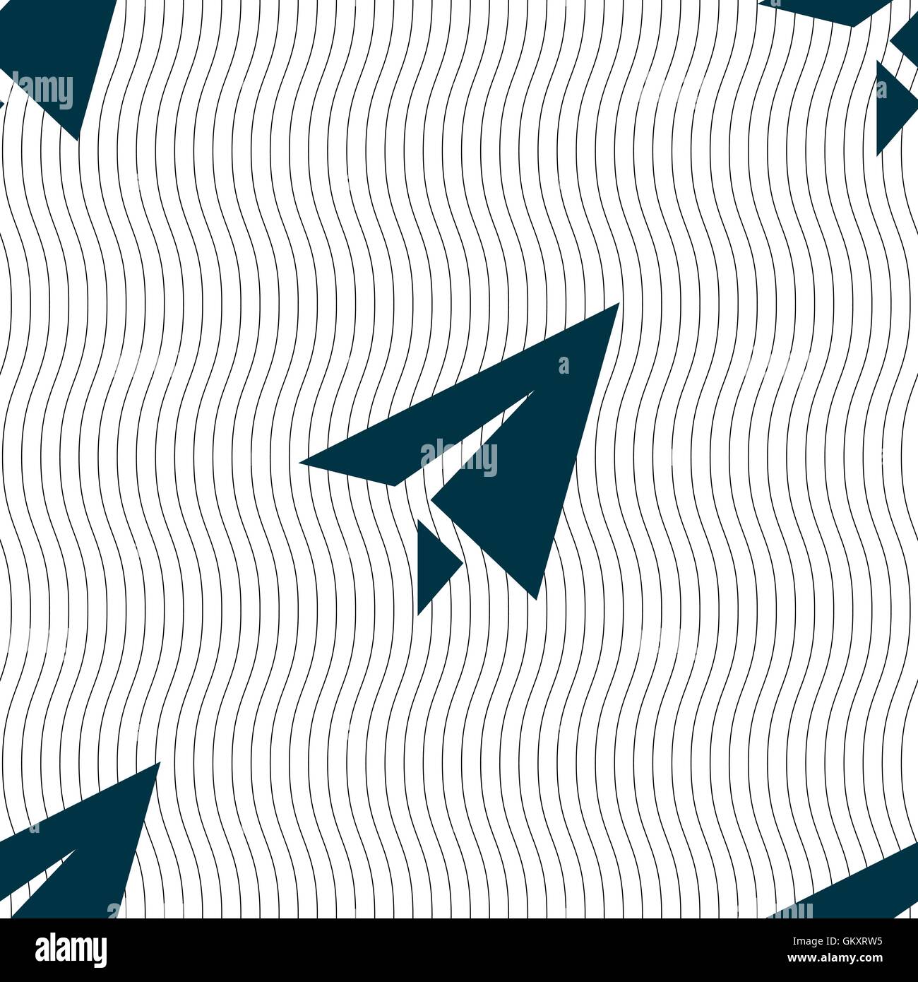 Paper airplane icon sign. Seamless pattern with geometric texture ...