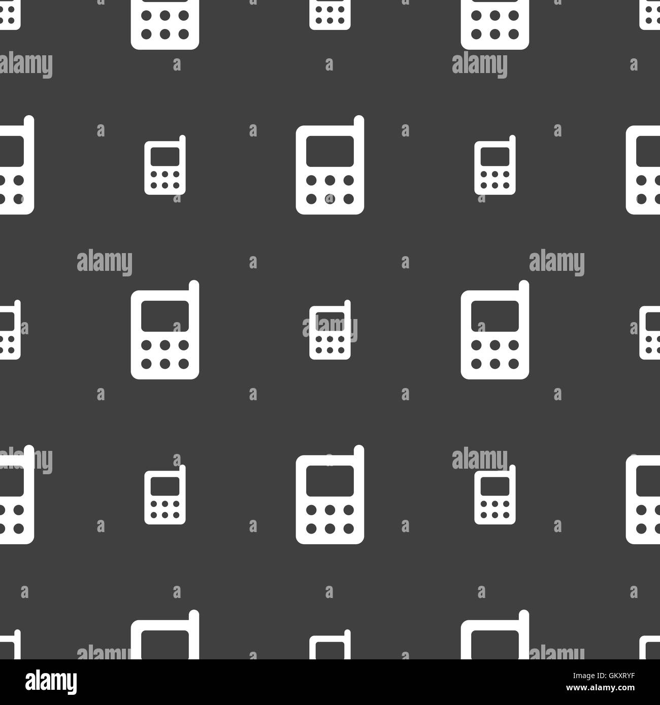 mobile phone icon sign. Seamless pattern on a gray background. Vector ...