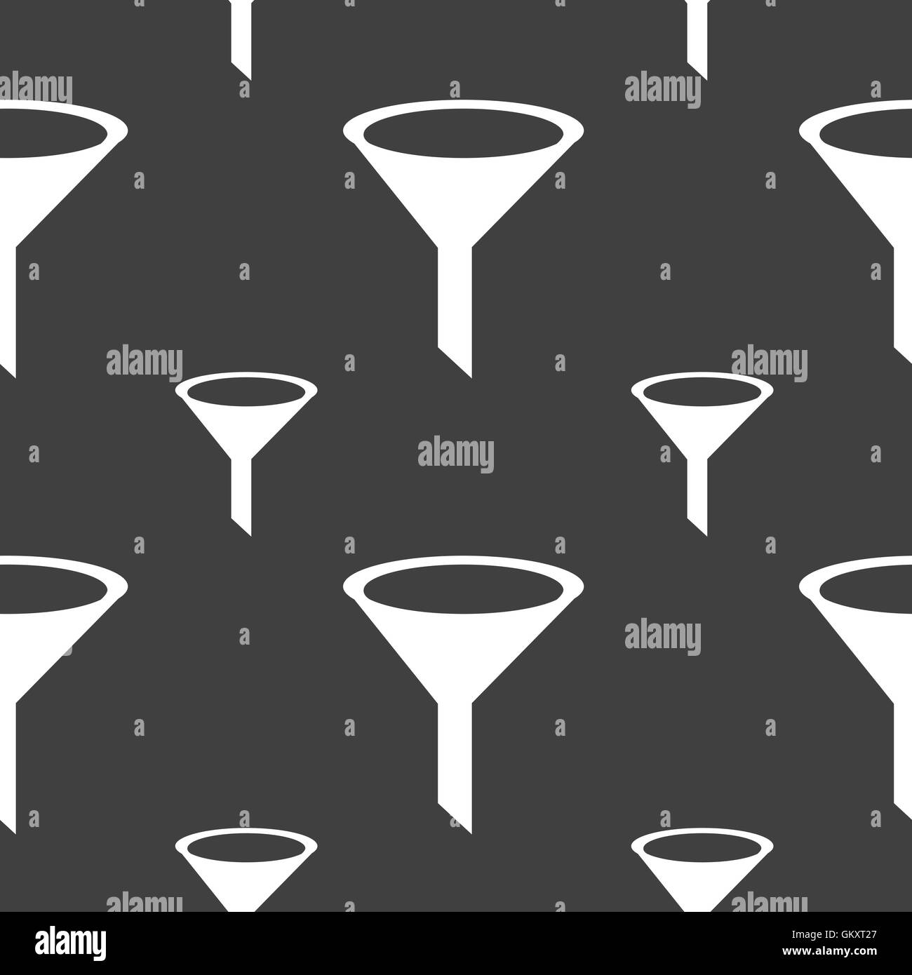 Funnel icon sign. Seamless pattern on a gray background. Vector Stock ...
