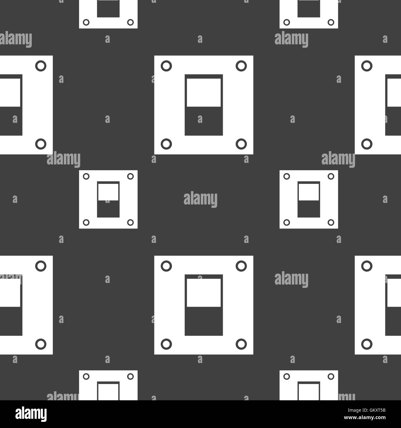 Power switch icon sign. Seamless pattern on a gray background. Vector ...