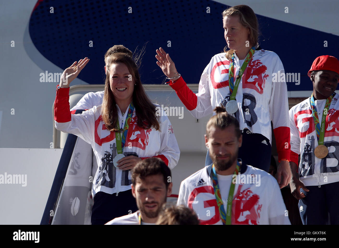 Great Britain's Karen Bennett with her silver medal as she arrives at ...