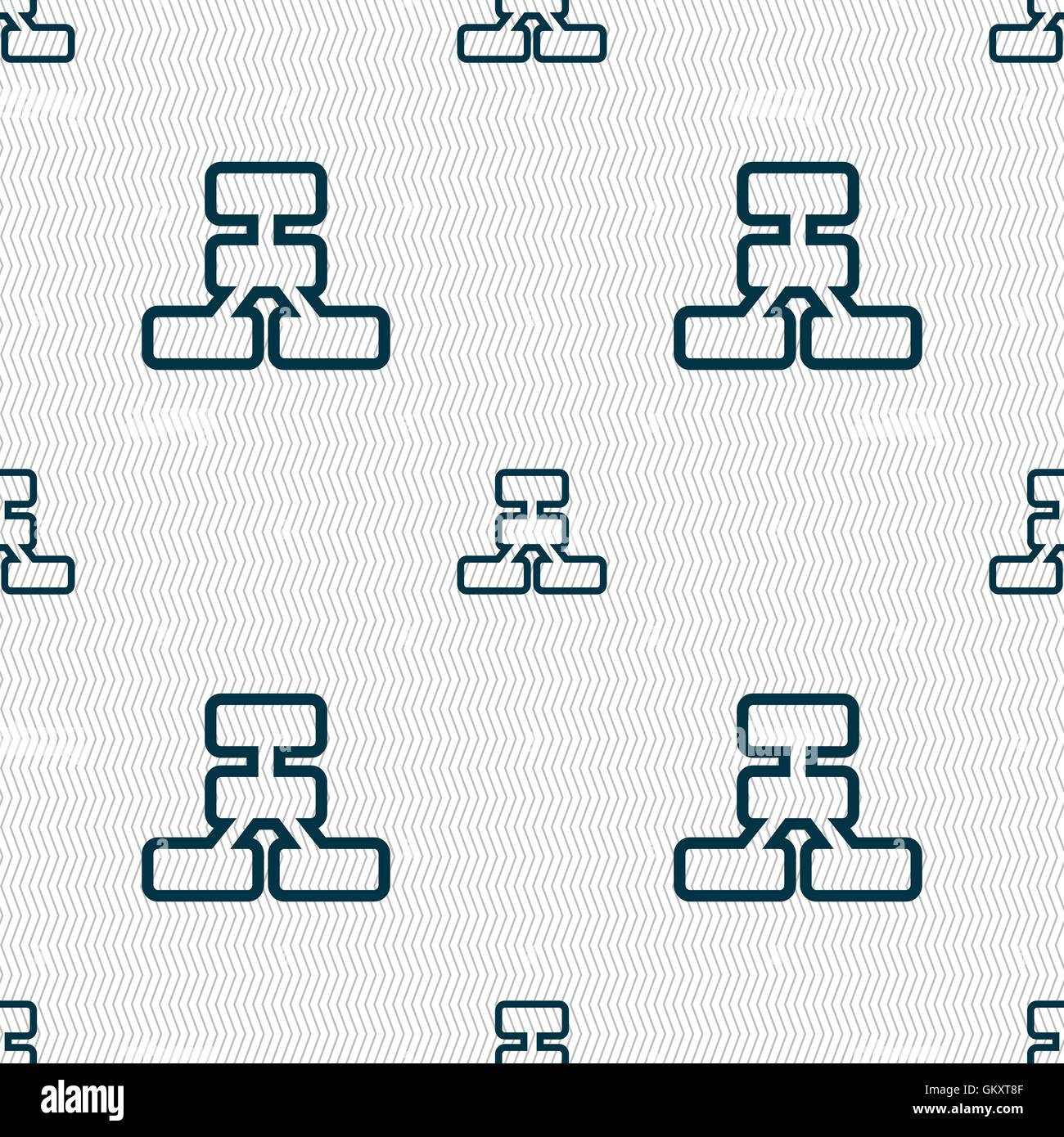Network icon sign. Seamless pattern with geometric texture. Vector ...