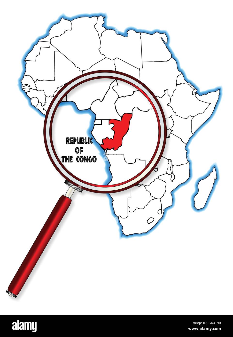 Congo republic map black white hi-res stock photography and images - Alamy