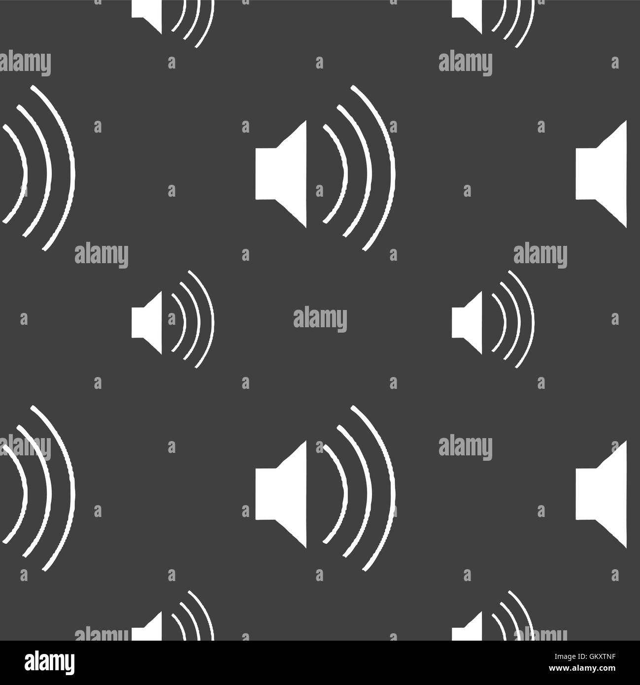 volume, sound icon sign. Seamless pattern on a gray background. Vector ...