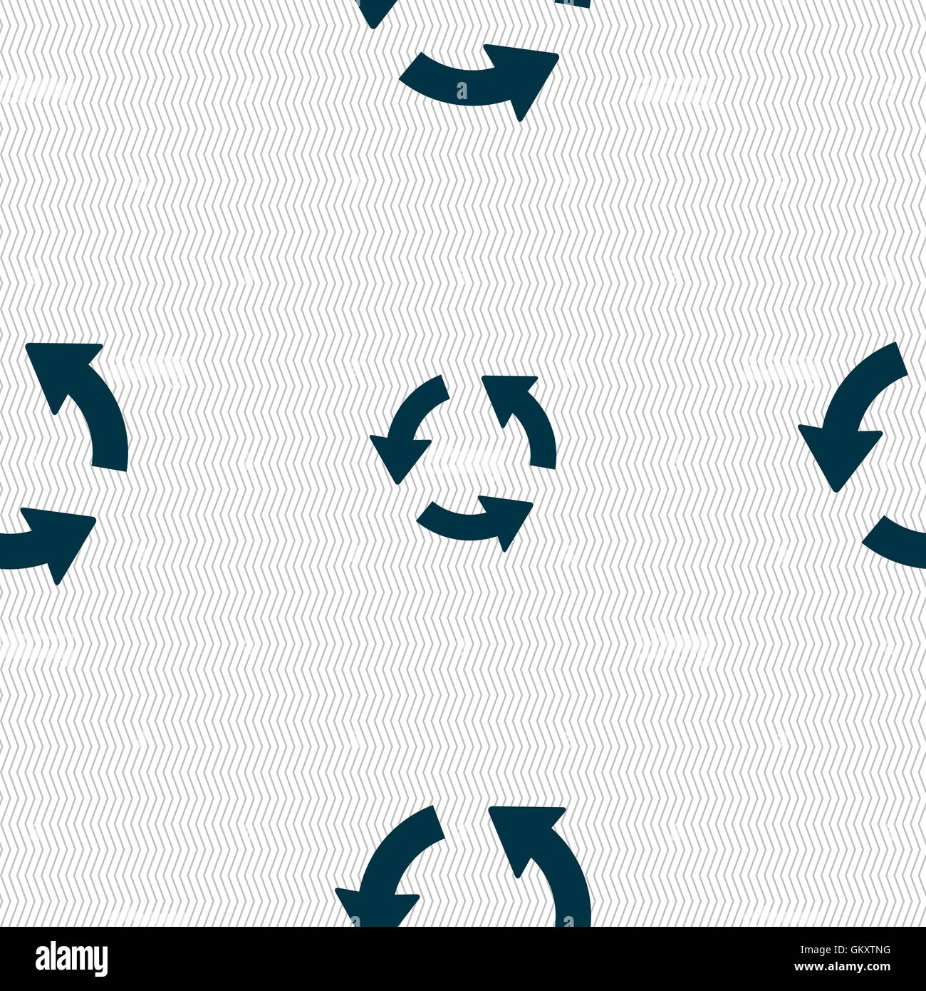 Refresh icon sign. Seamless pattern with geometric texture. Vector ...
