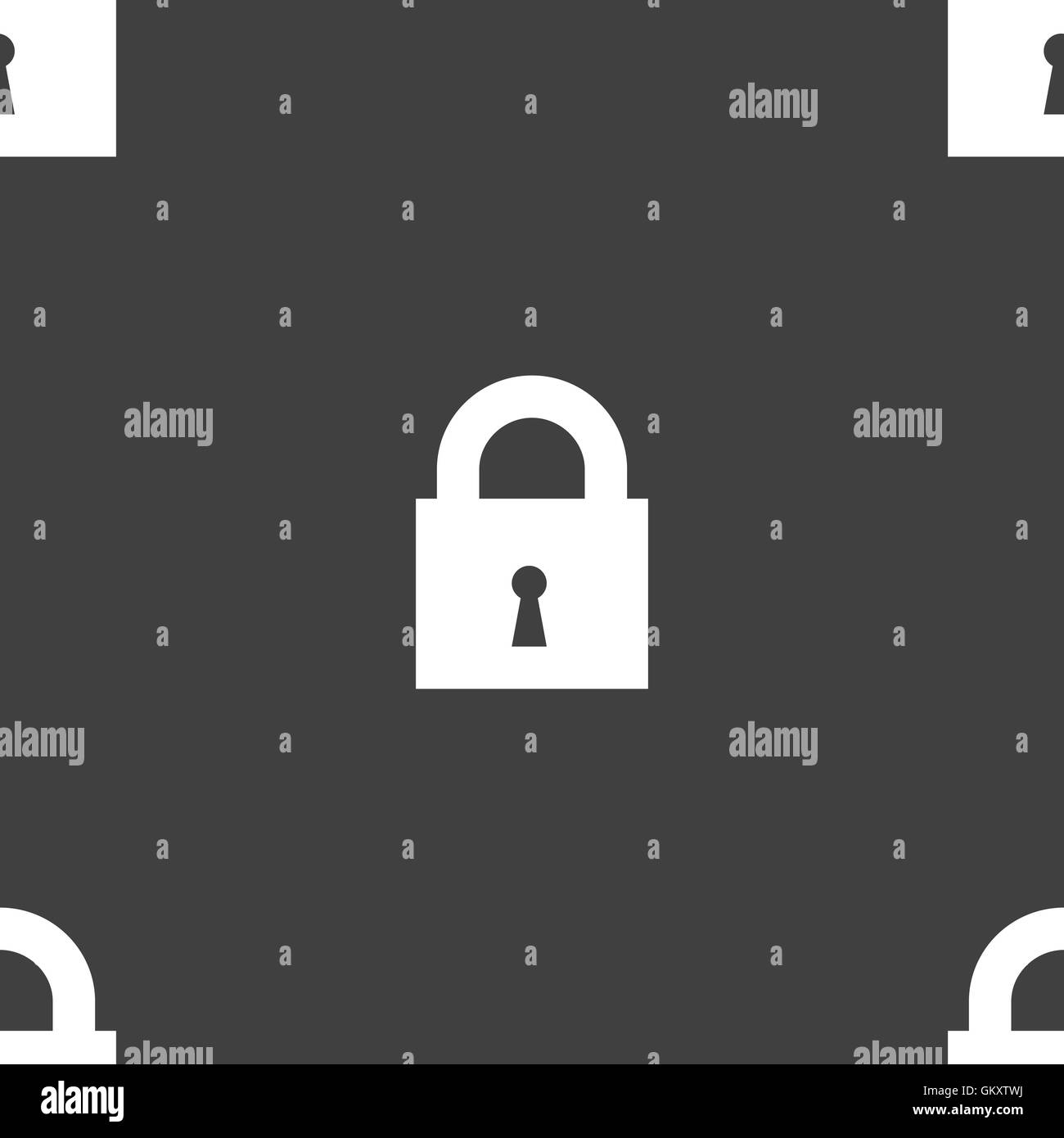 closed lock icon sign. Seamless pattern on a gray background. Vector ...