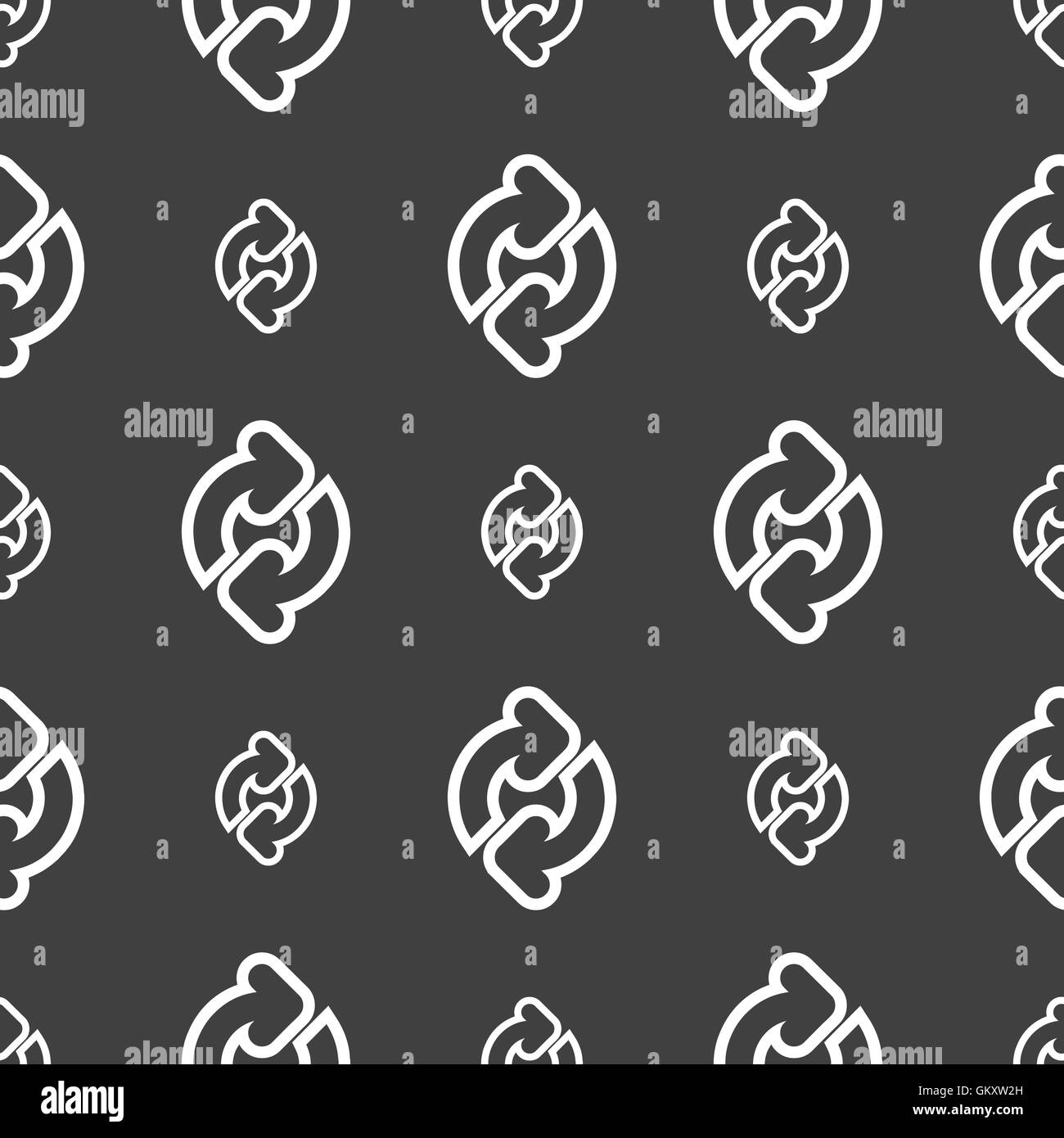 Refresh icon sign. Seamless pattern on a gray background. Vector Stock ...
