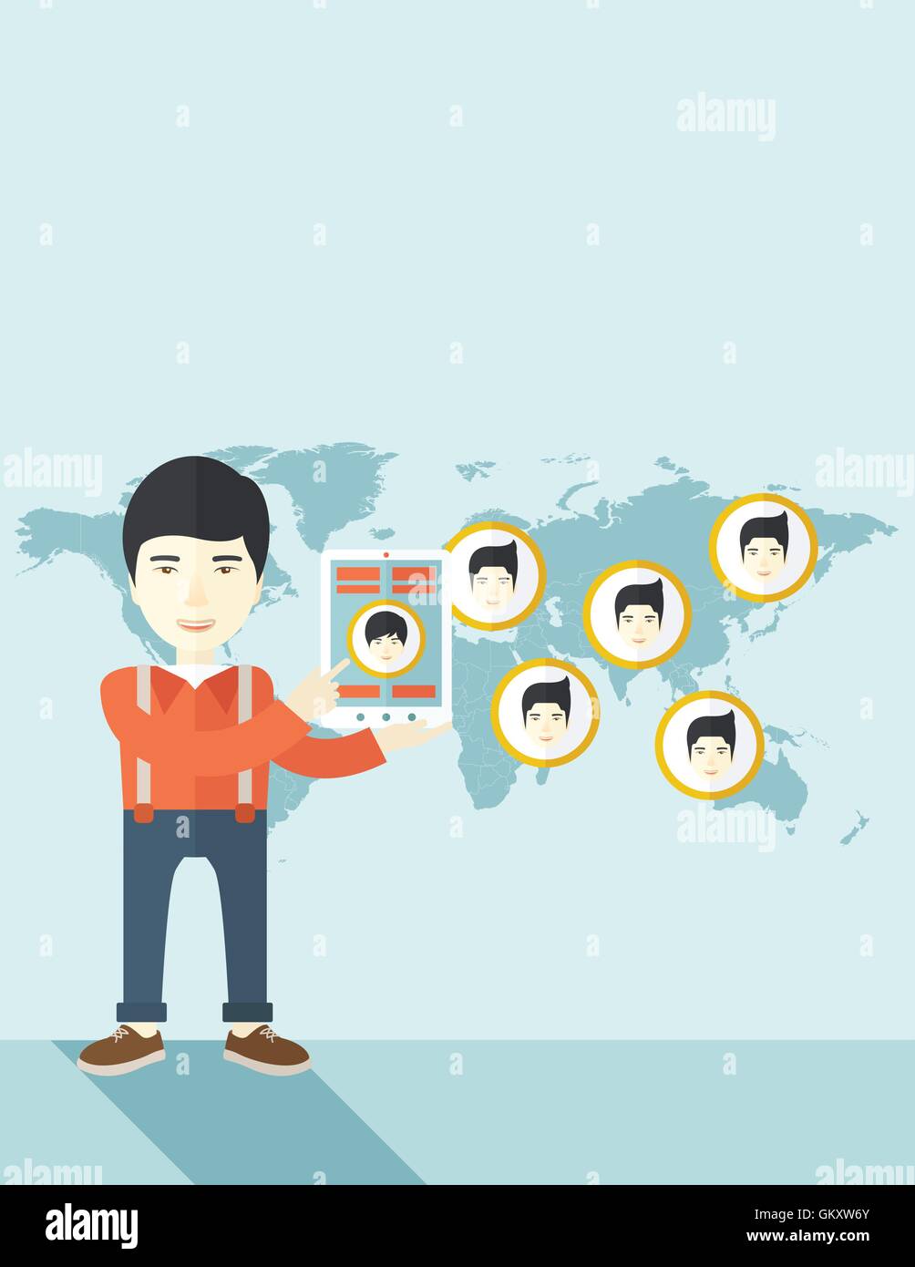 World map with same faces every destination Stock Vector Image & Art ...