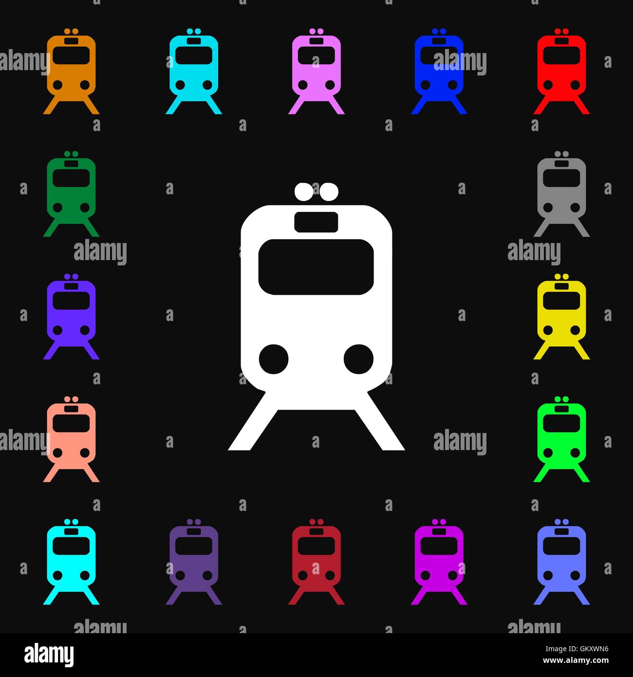 train iconi sign. Lots of colorful symbols for your design. Vector ...