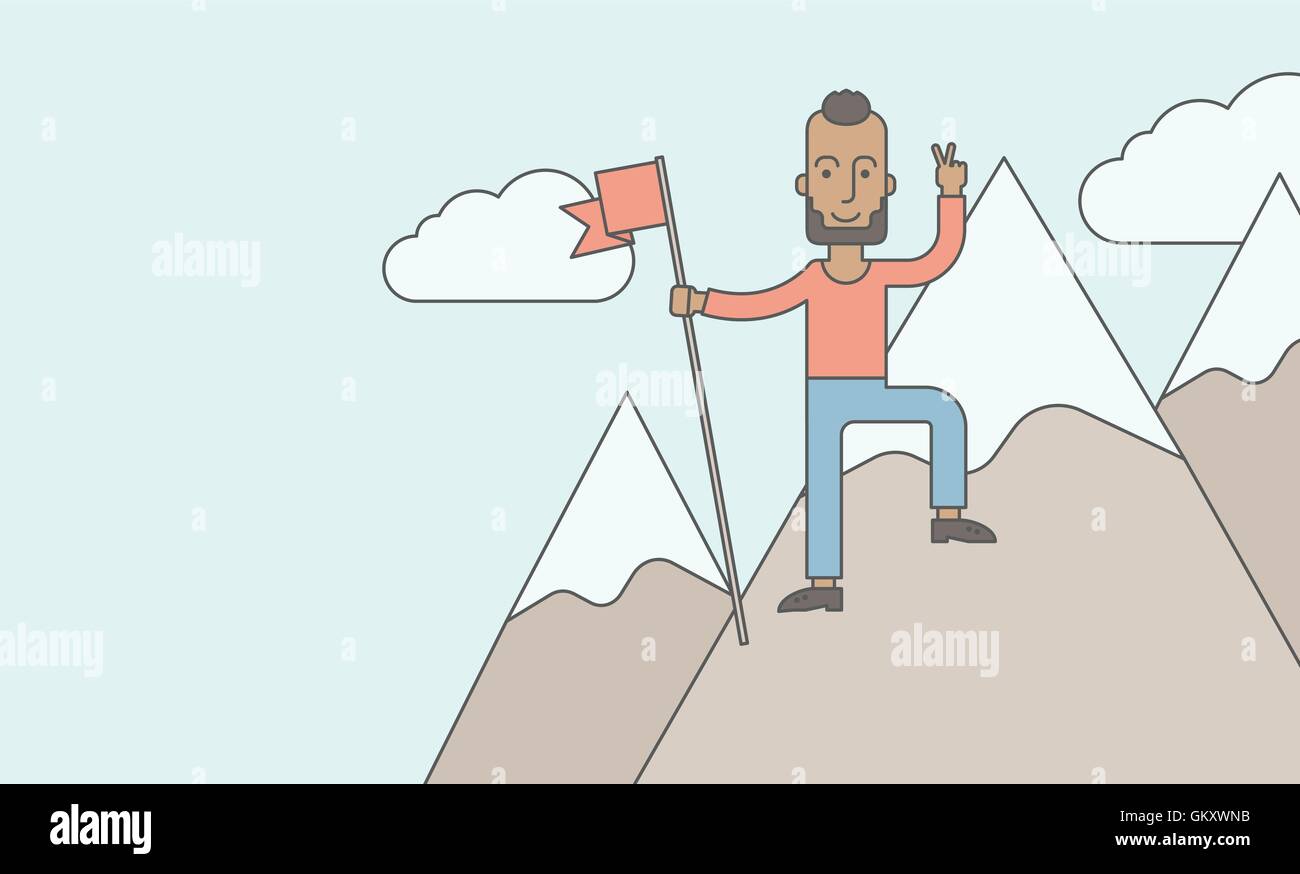 Red flag on top Stock Vector Images - Alamy