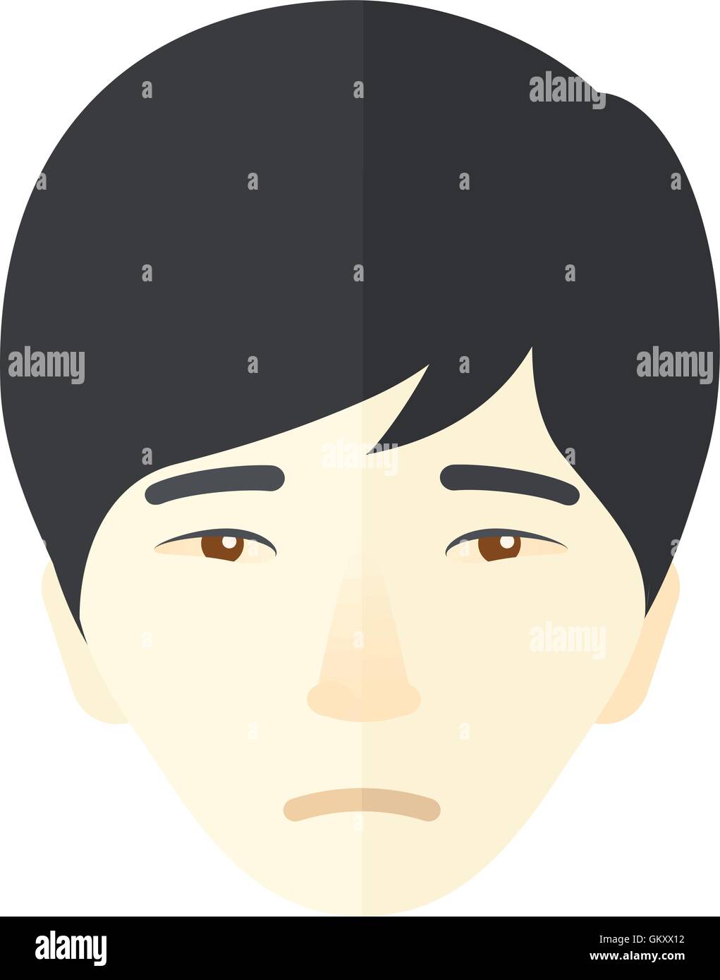 Sad boy face cartoon illustration Stock Vector Images - Alamy