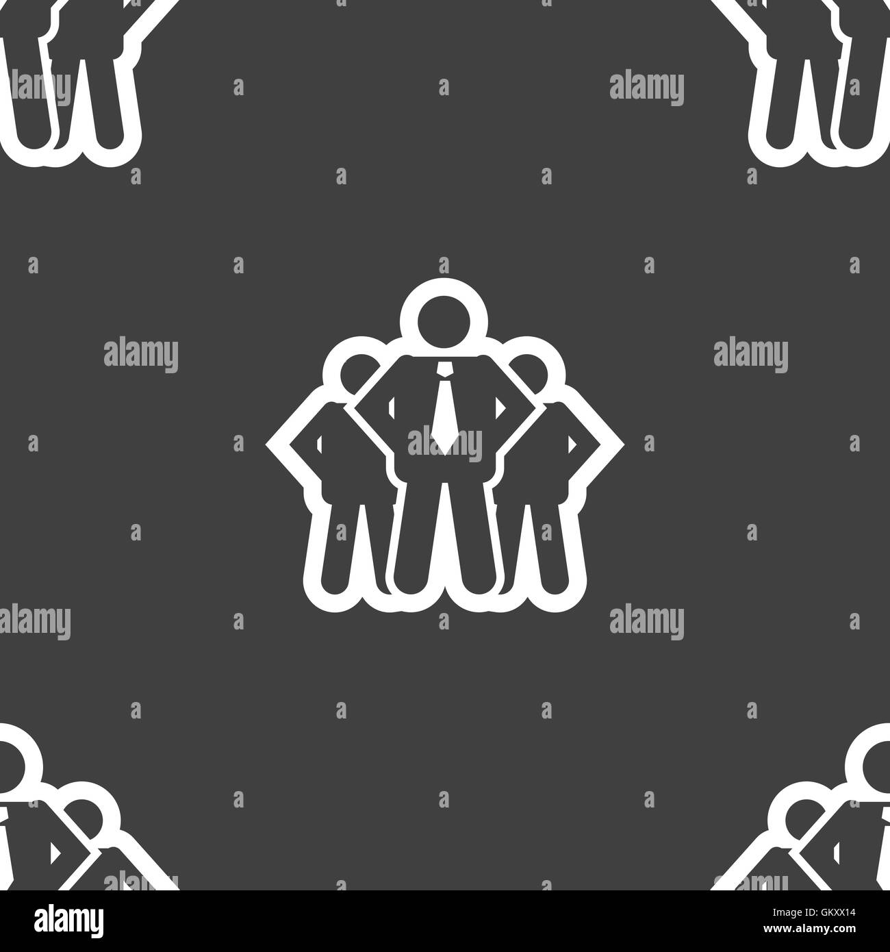 business team icon sign. Seamless pattern on a gray background. Vector ...
