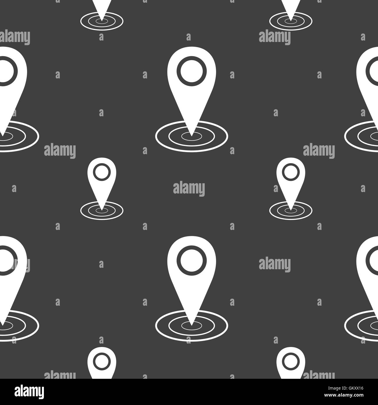 Map pointer icon sign. Seamless pattern on a gray background. Vector Stock Vector Image & Art ...