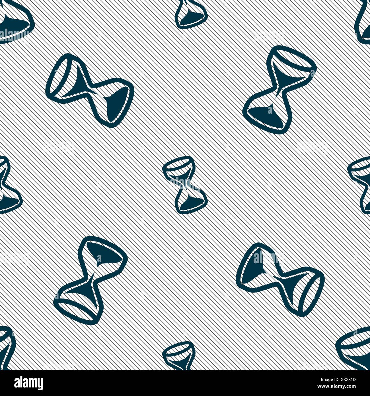 hourglass icon sign. Seamless pattern with geometric texture. Vector ...