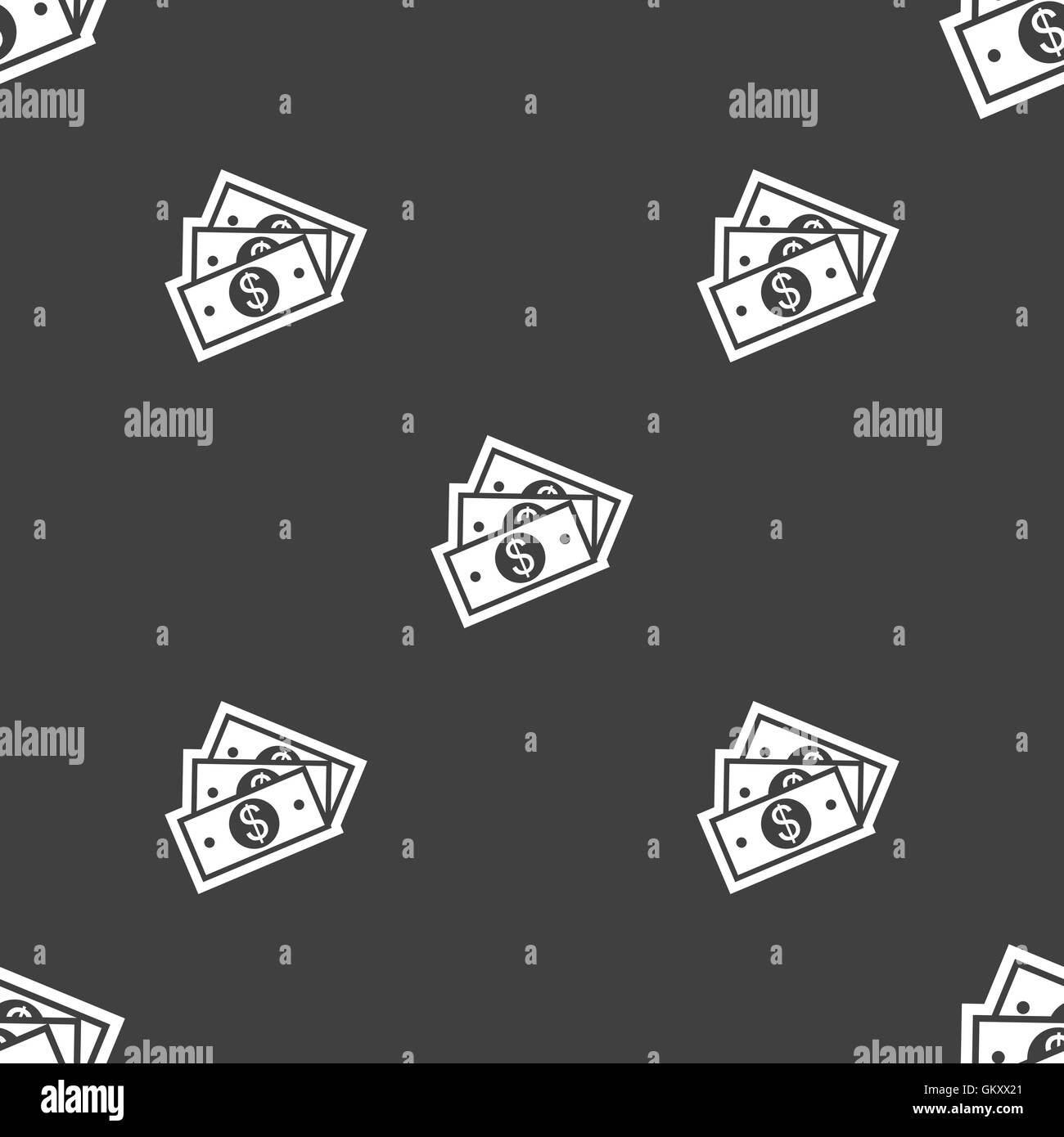 U.s dollar icon sign. Seamless pattern on a gray background. Vector ...