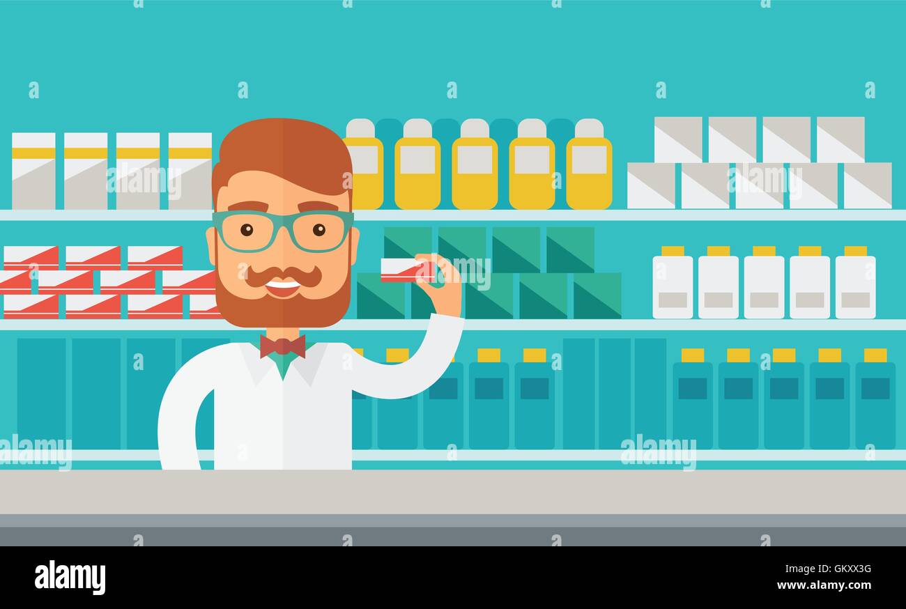 Young man in shop Stock Vector Images - Alamy