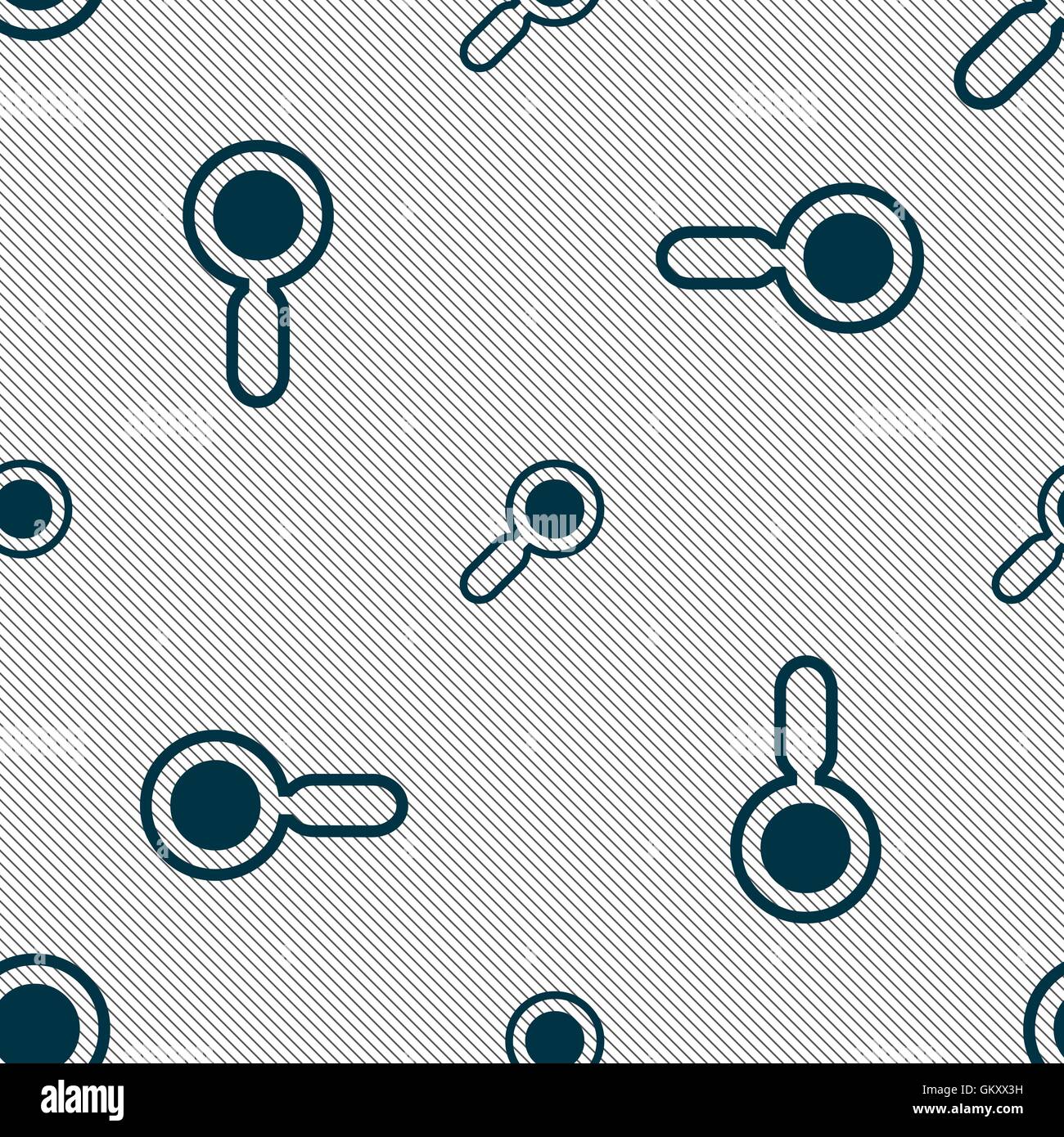 magnifying glass, zoom icon sign. Seamless pattern with geometric ...