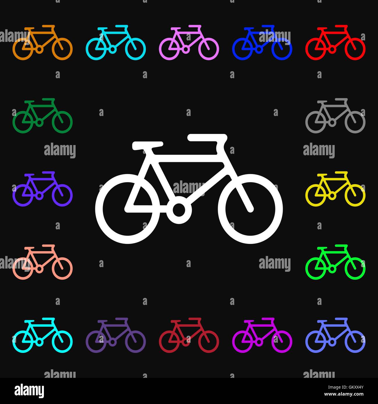 bike iconi sign. Lots of colorful symbols for your design. Vector Stock ...
