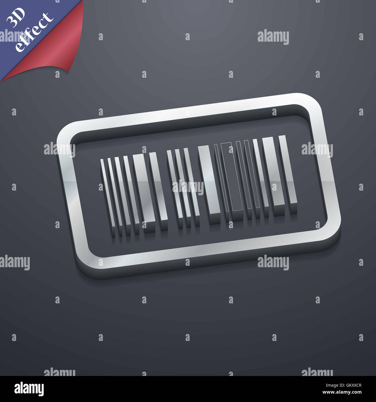 Barcode icon symbol. 3D style. Trendy, modern design with space for ...