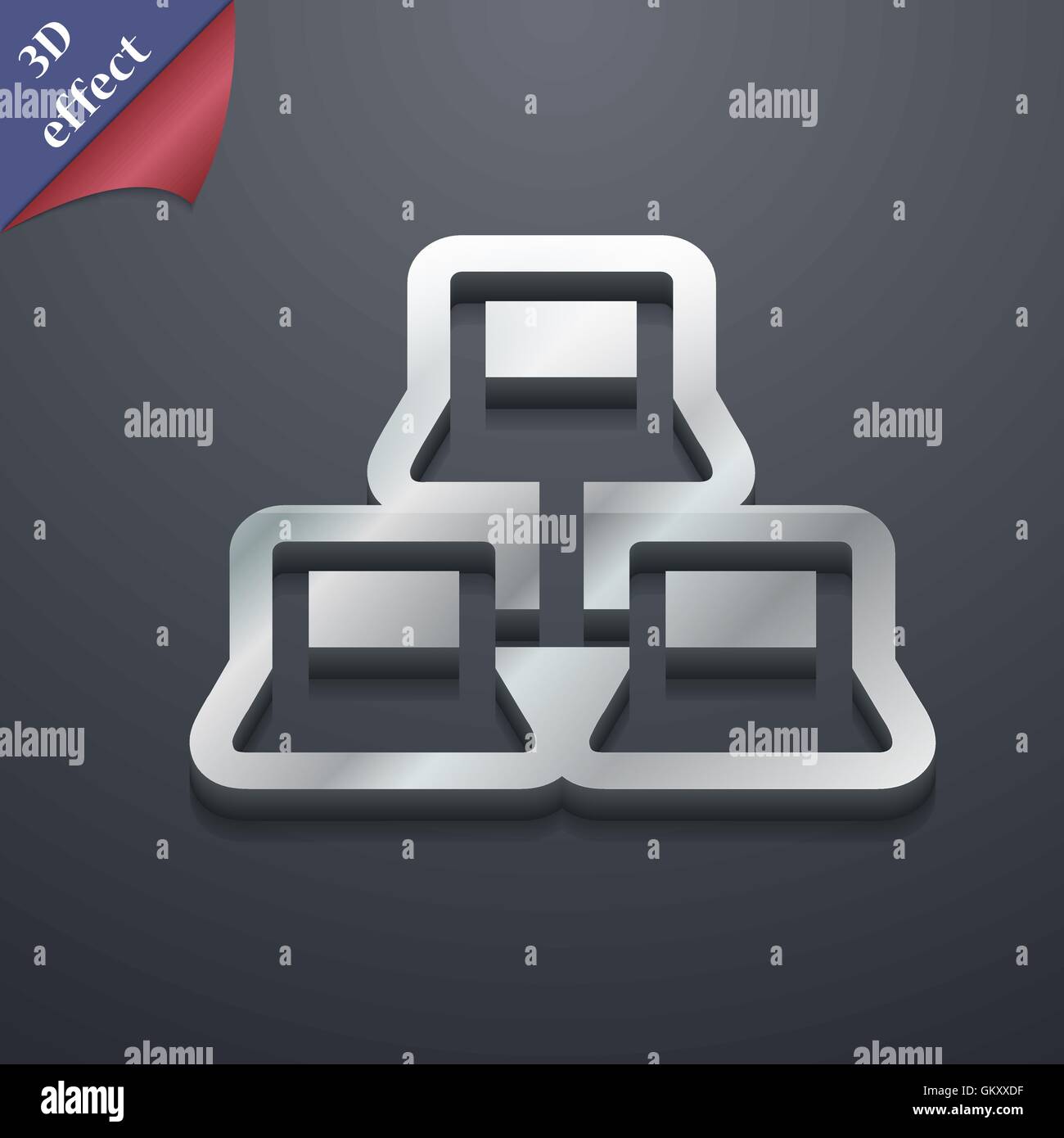 local area network icon symbol. 3D style. Trendy, modern design with ...